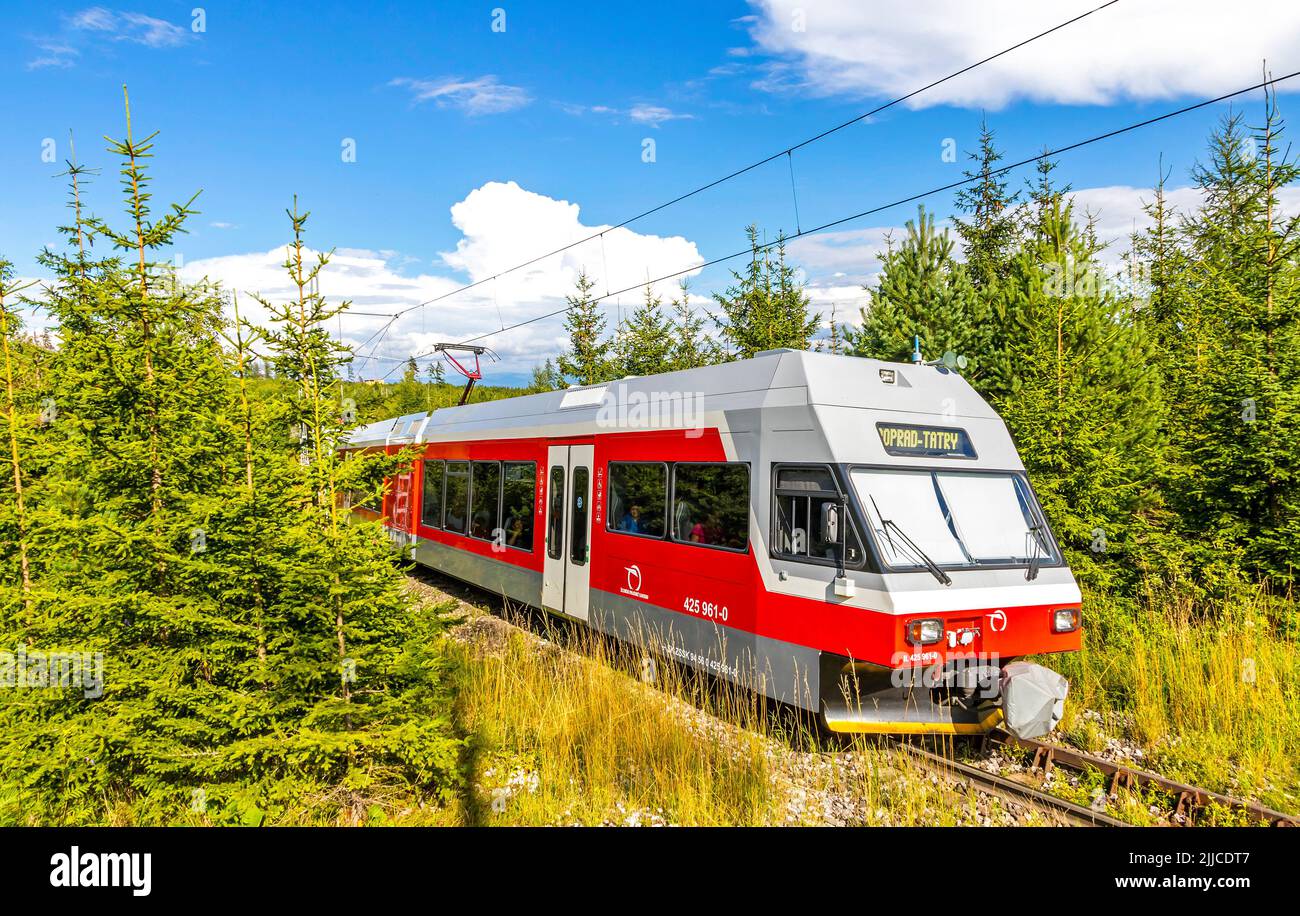 High Tatras, Slovakia - July 2018: Tatra Electric Railways (TEZ-TER ...