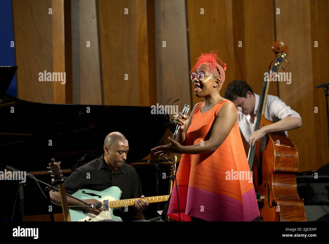 Cecile McLorin Salvant and her band playing live concert at the ...