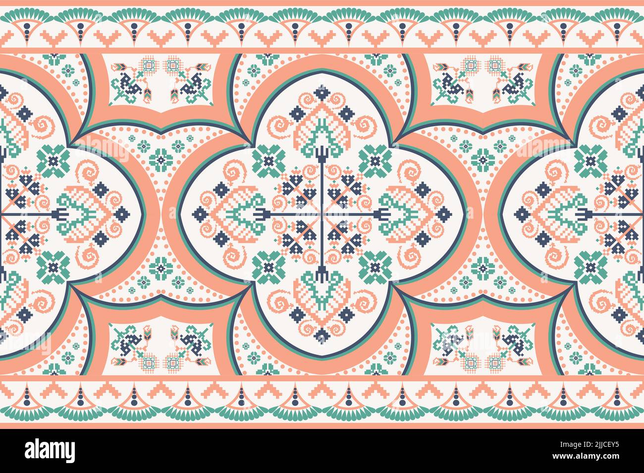 Traditional ikat & ethnic seamless pattern with geometric tribal ...