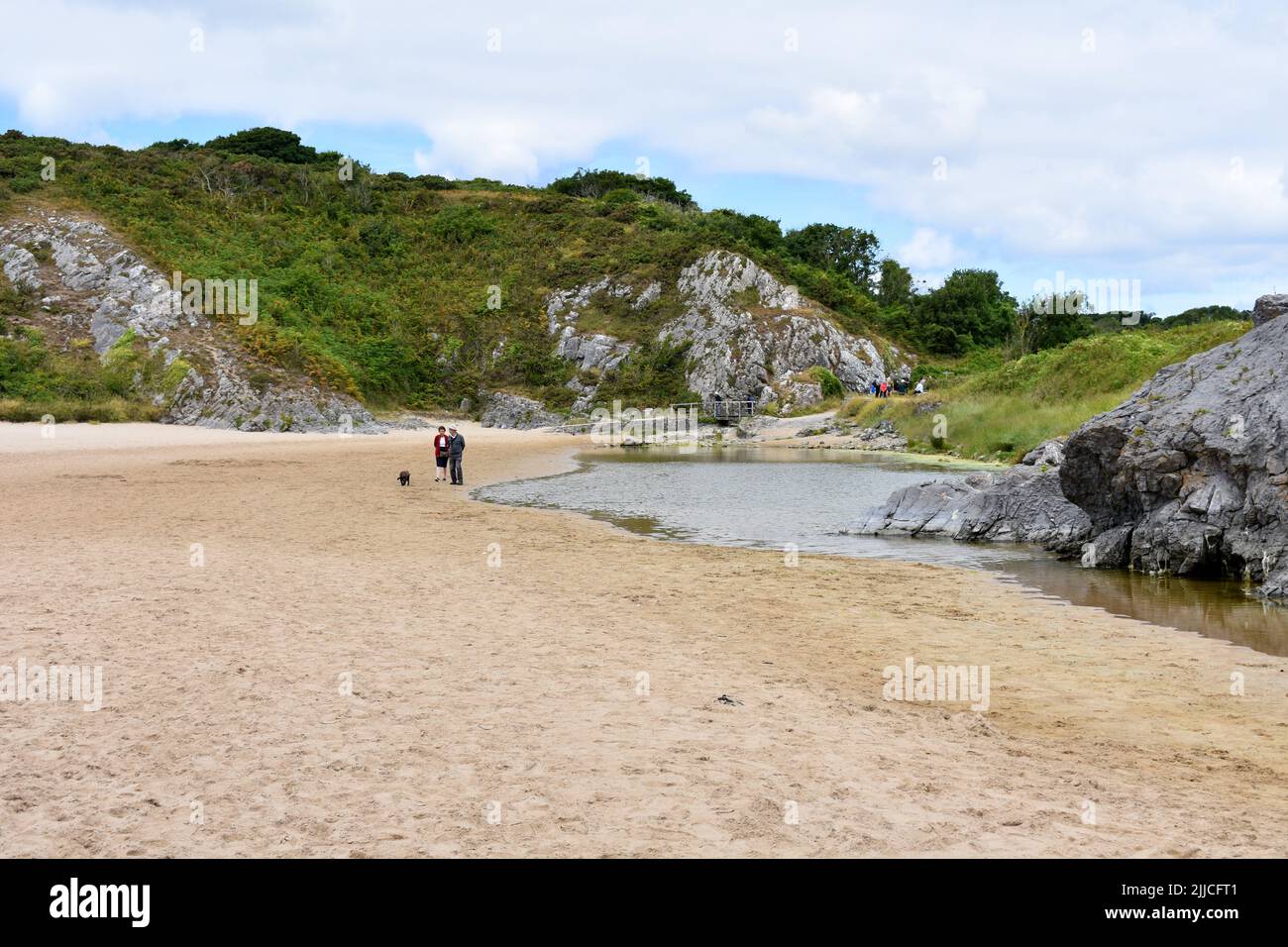 Approach to Broadhaven South beach from Bosherston Lakes, Stackpole ...