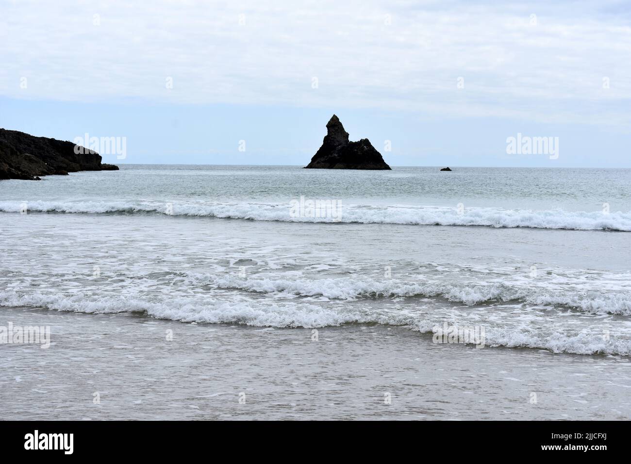 Church rock, Broadhaven south, Stackpole, Pembrokeshire, Wales Stock ...