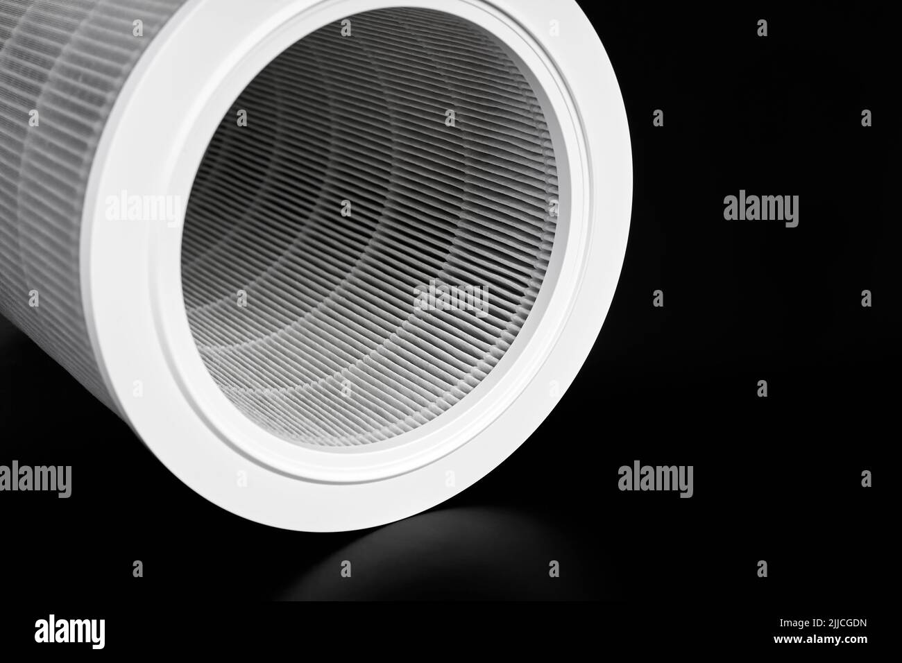 Dust contaminated home air purifier filter on dark background Stock ...