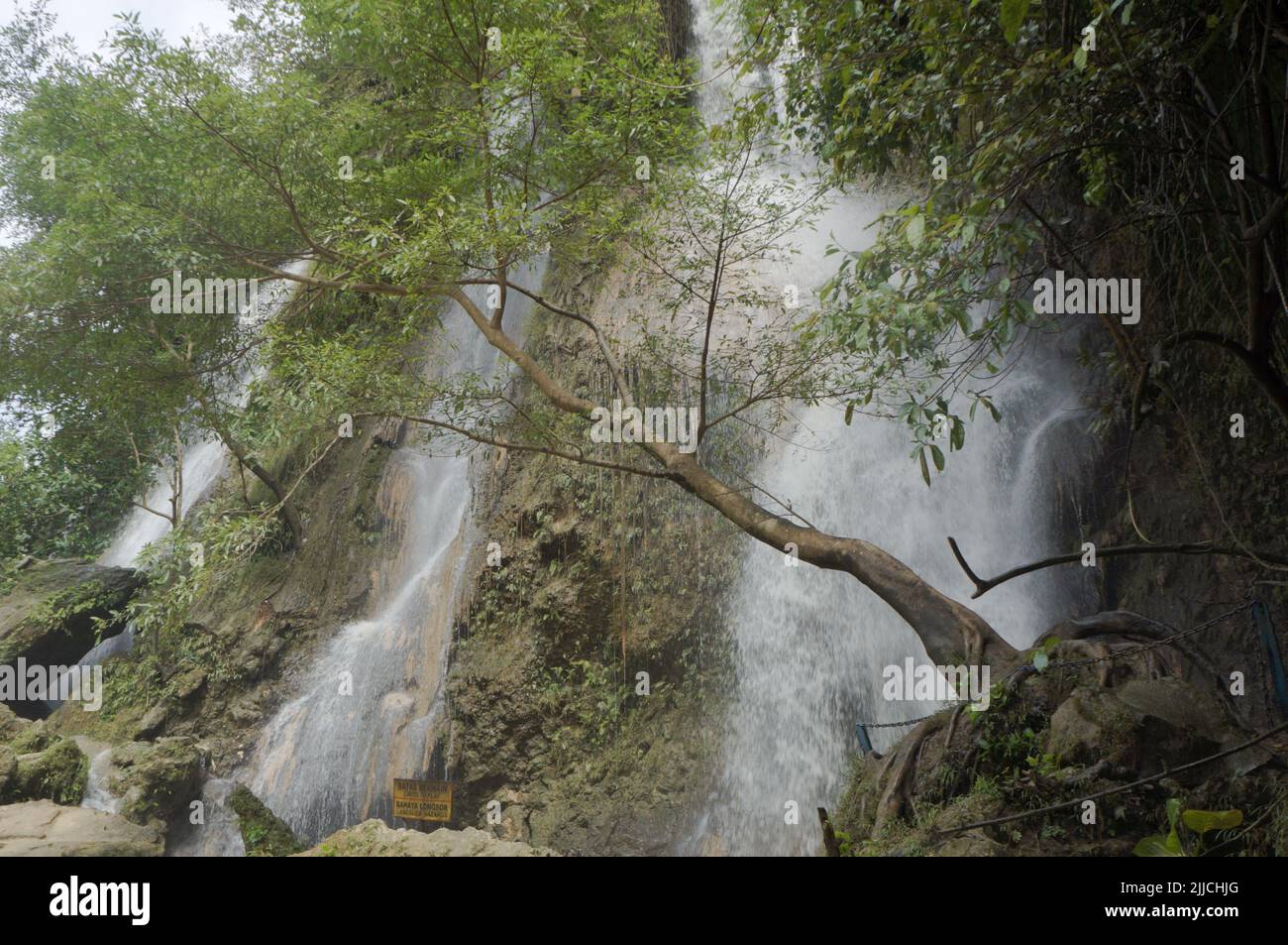 flow of Sri Gethuk waterfall, Yogyakarta, Indonesia in the middle of ...