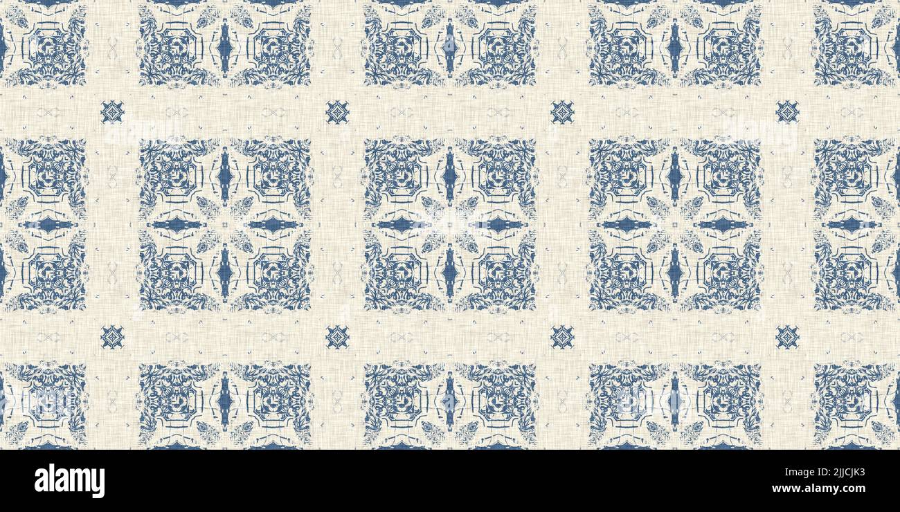 French blue quilted printed fabric border pattern for shabby chic home ...