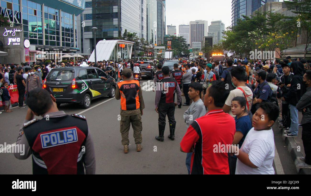 Jakarta, Jakarta, Indonesia. 25th July, 2022. The crowd of young people ...