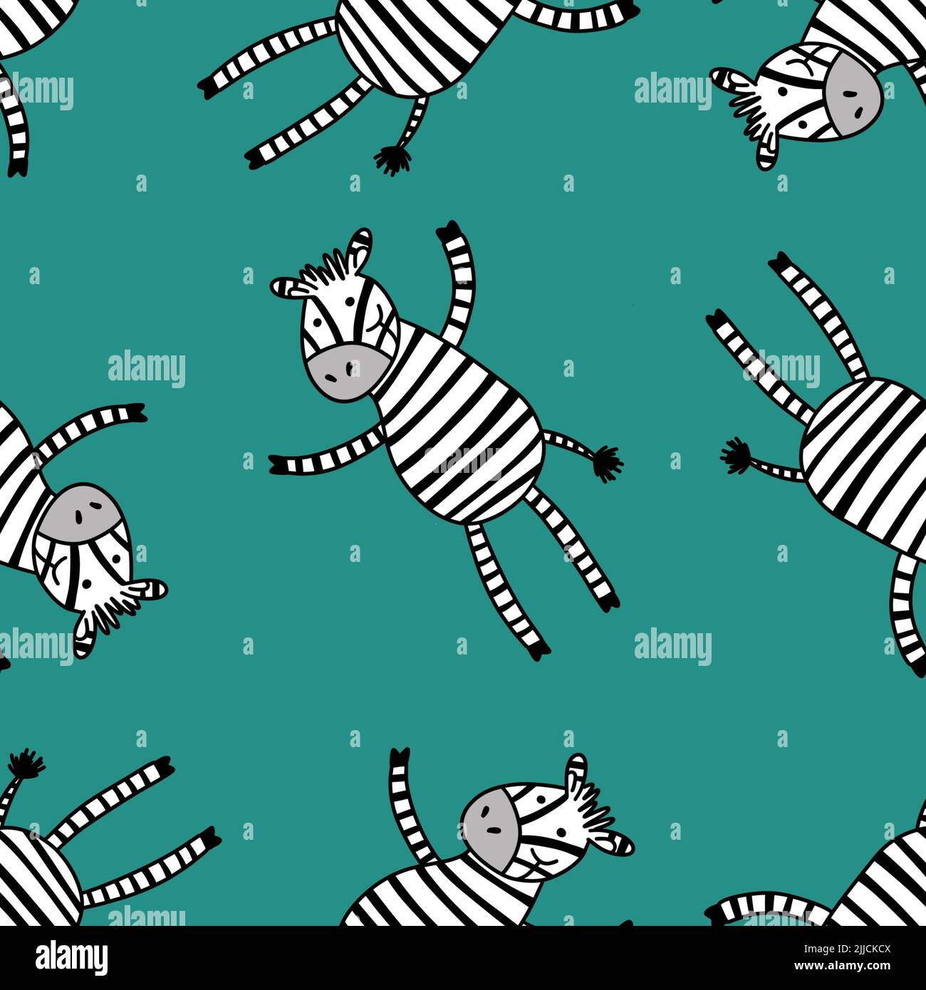 Cartoon kids animals seamless zebra pattern for wrapping paper and ...