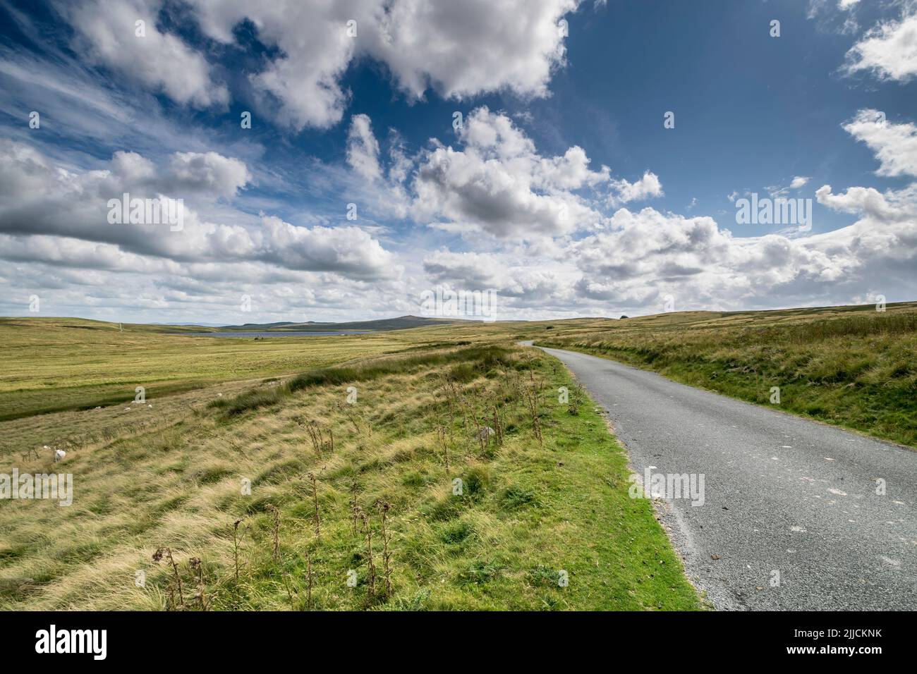 Denbighshire moors North Wales between Llyn Aled isaf and Llyn Aled ...