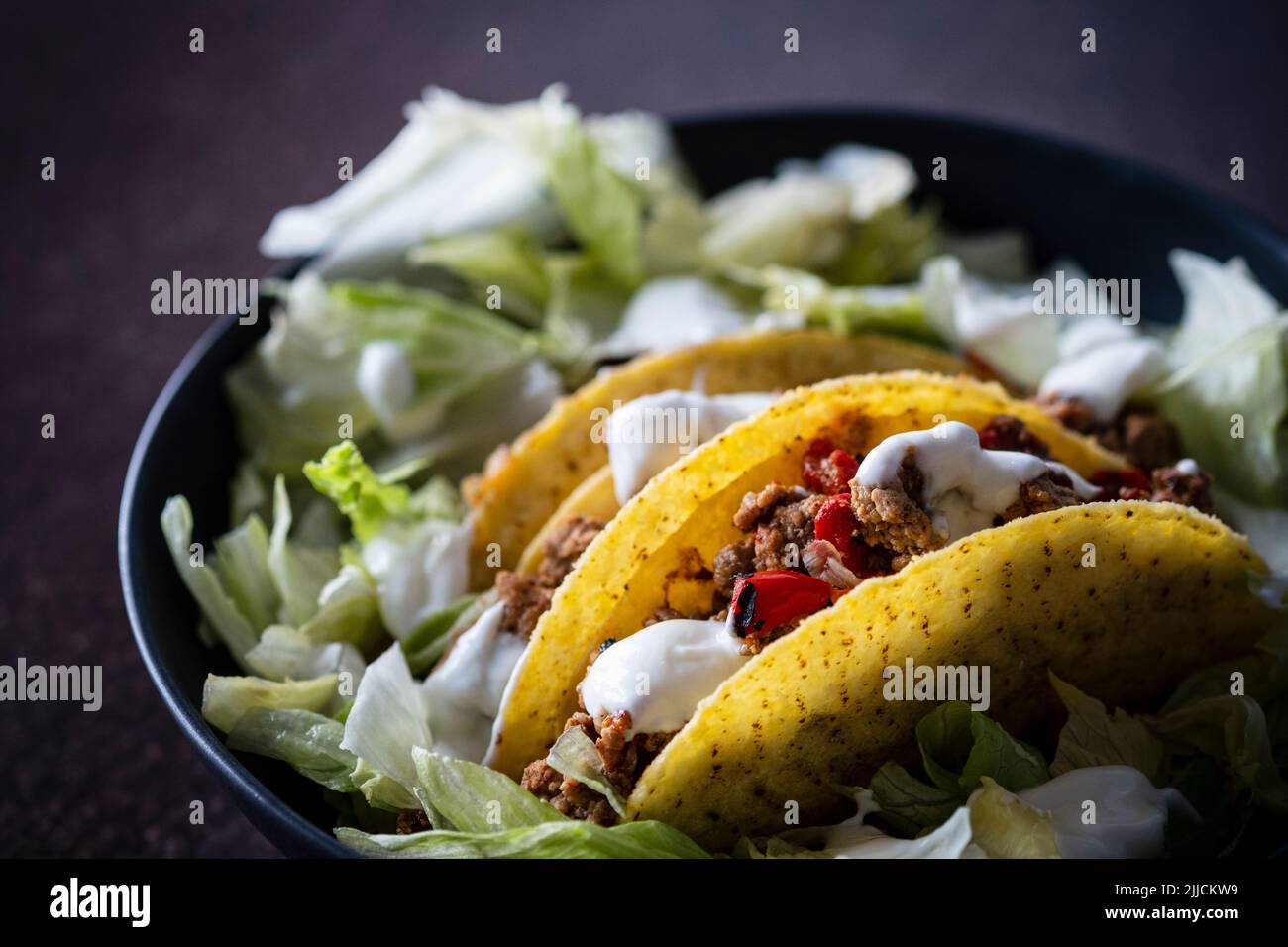 Minced pork tacos Stock Photo - Alamy