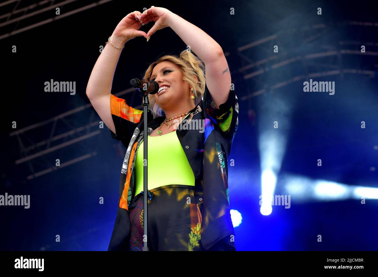 Singer Ella Henderson performing live on stage at South Tyneside music ...