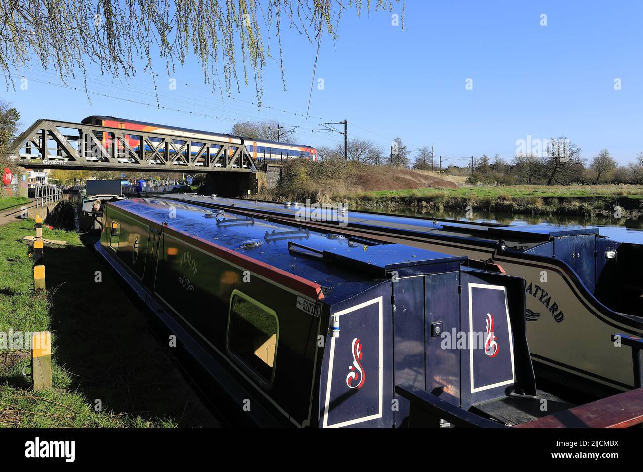 The river Great Ouse embankment, Ely City, Cambridgeshire, England, UK ...