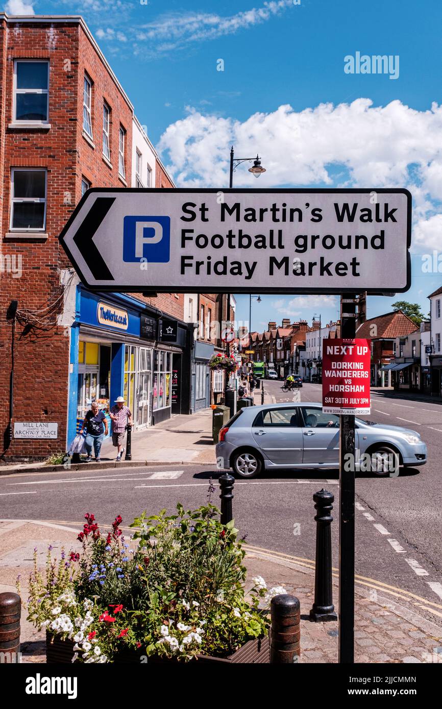 Dorking Surrey Hills London UK, July 24 2022, Direction Road Sign To St ...