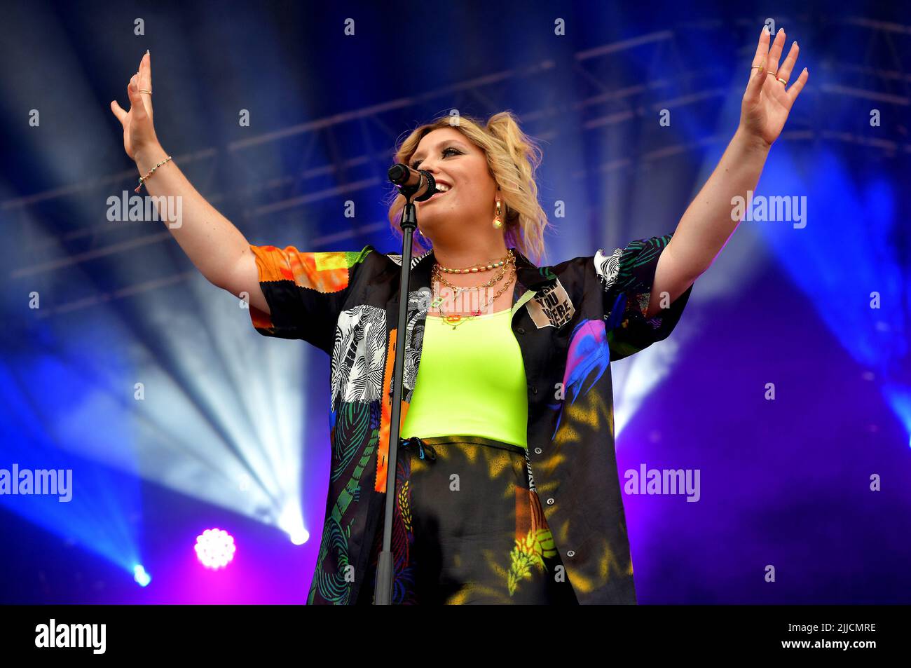 Singer Ella Henderson performing live on stage at South Tyneside music ...