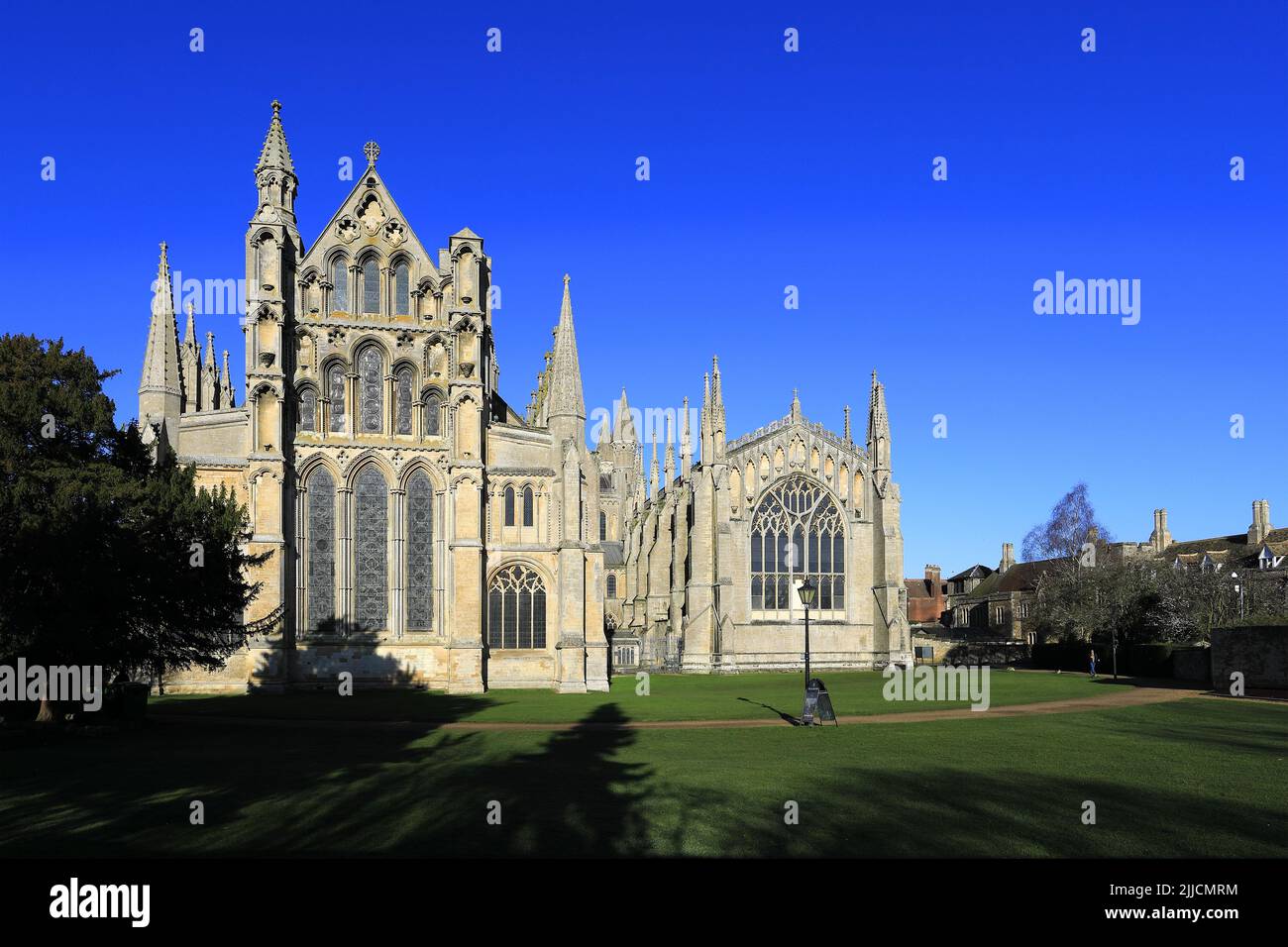 Spring view over Ely Cathedral; Ely City; Cambridgeshire; England; UK ...