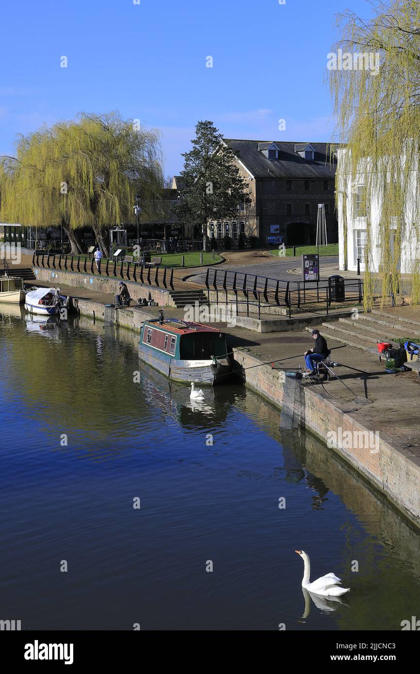 The river Great Ouse embankment, Ely City, Cambridgeshire, England, UK ...