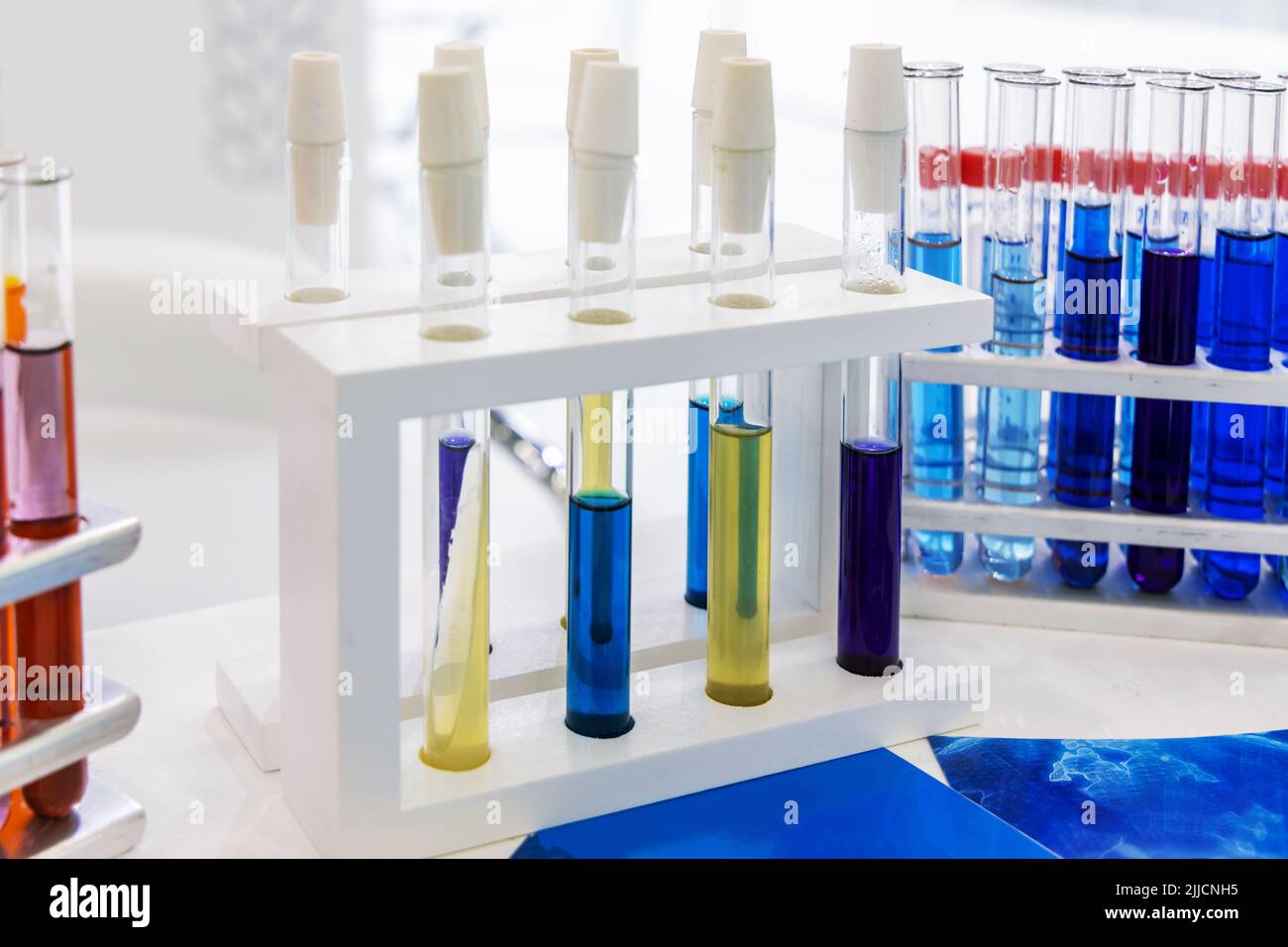 colorful test tubes in a chemical laboratory Stock Photo - Alamy