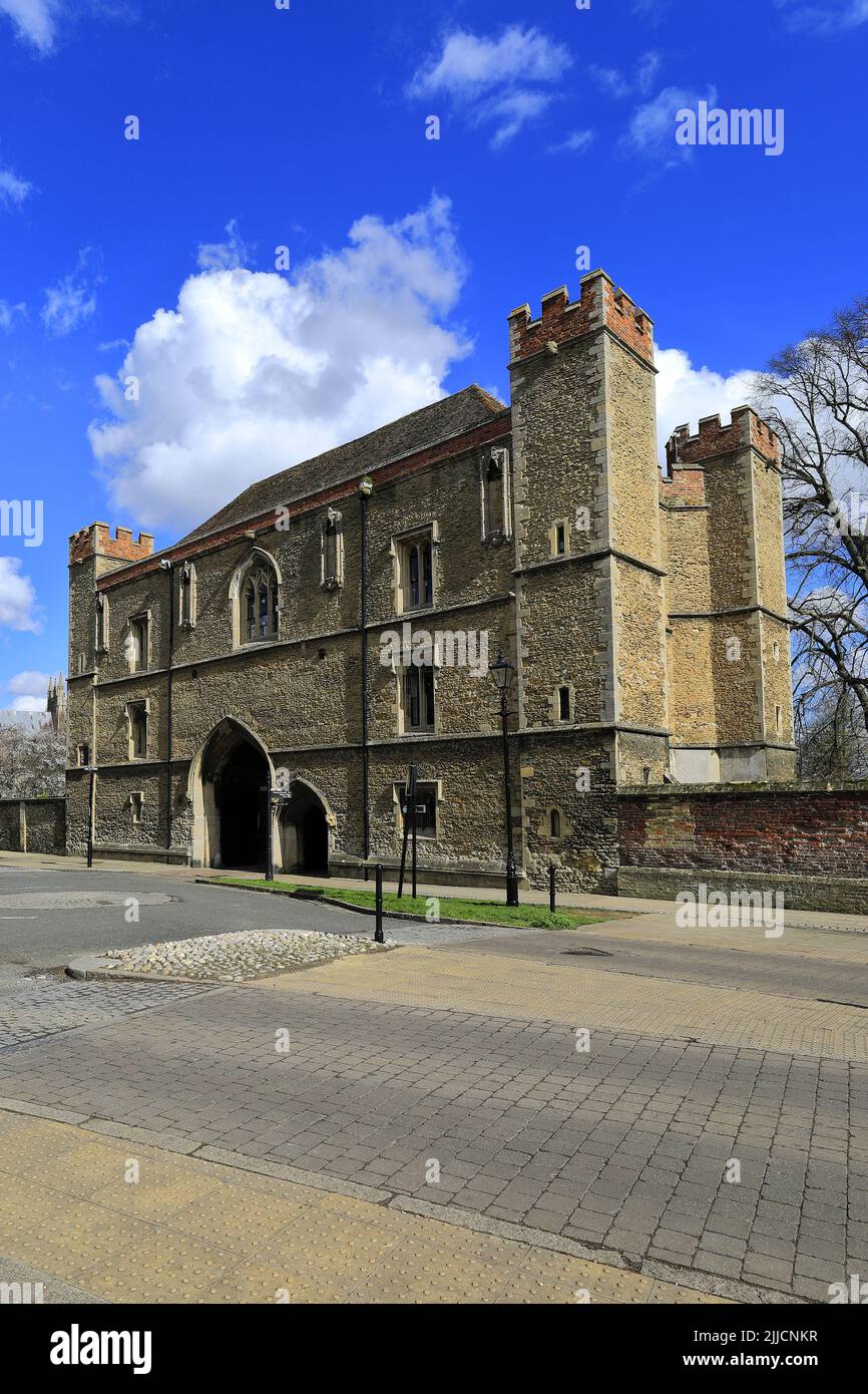 The Porta Gatehouse, Ely Cathedral; Ely City; Cambridgeshire; England ...