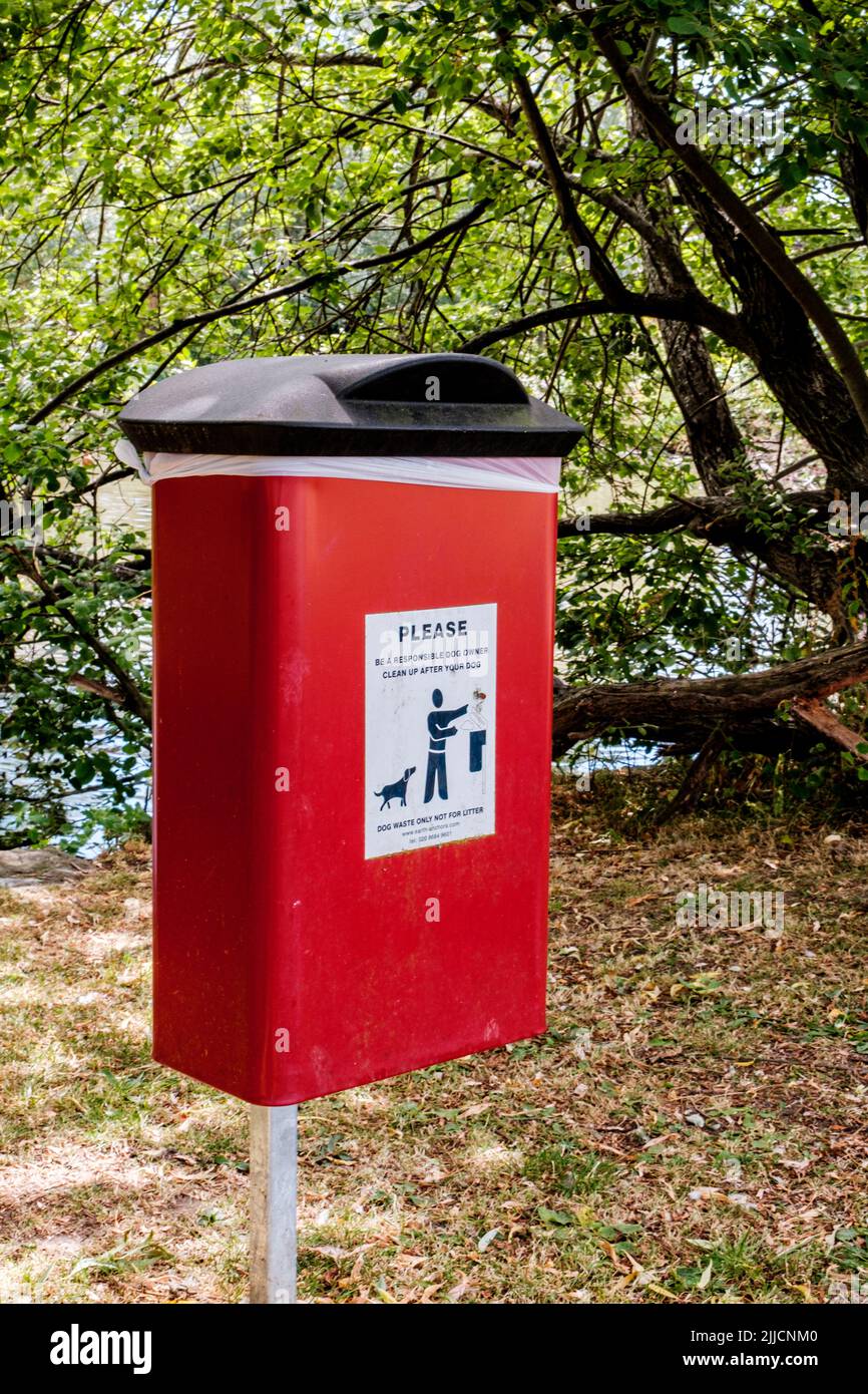 Dorking Surrey Hills London UK, July 24 2022, Red Public Dog Poo Or ...