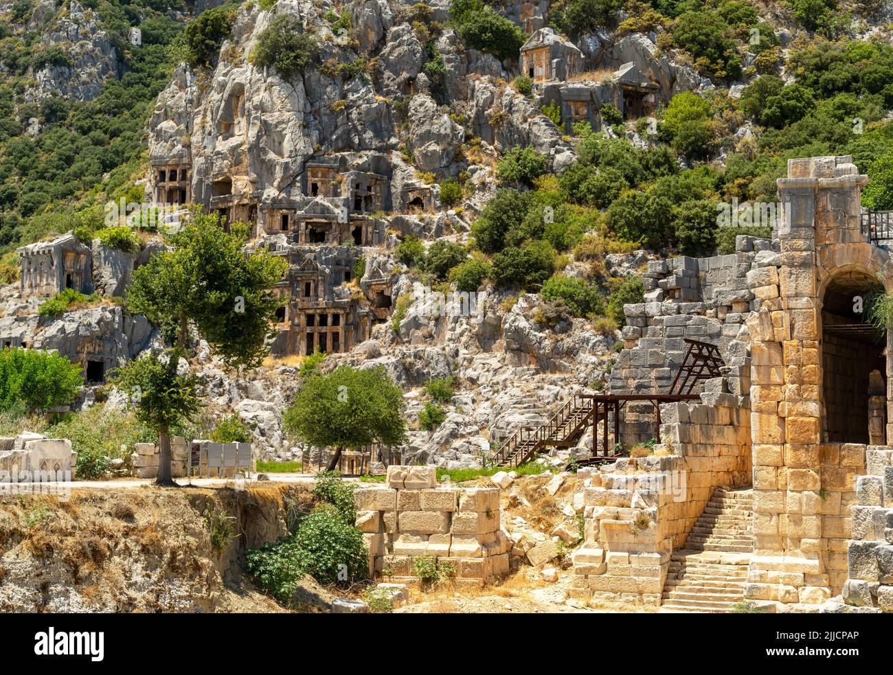 Wide angle photo of Myra ancient site in Demre, Antalya, Turkey Stock ...