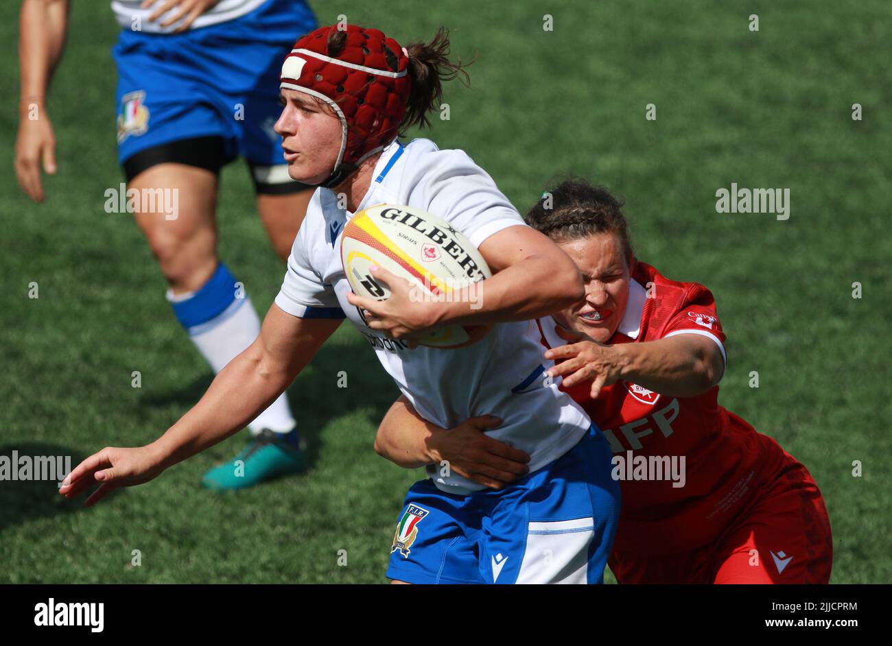 Team Canada‚Äôs Sabrina Poulin tackles Team Italy‚Äôs Beatrice Veronese ...