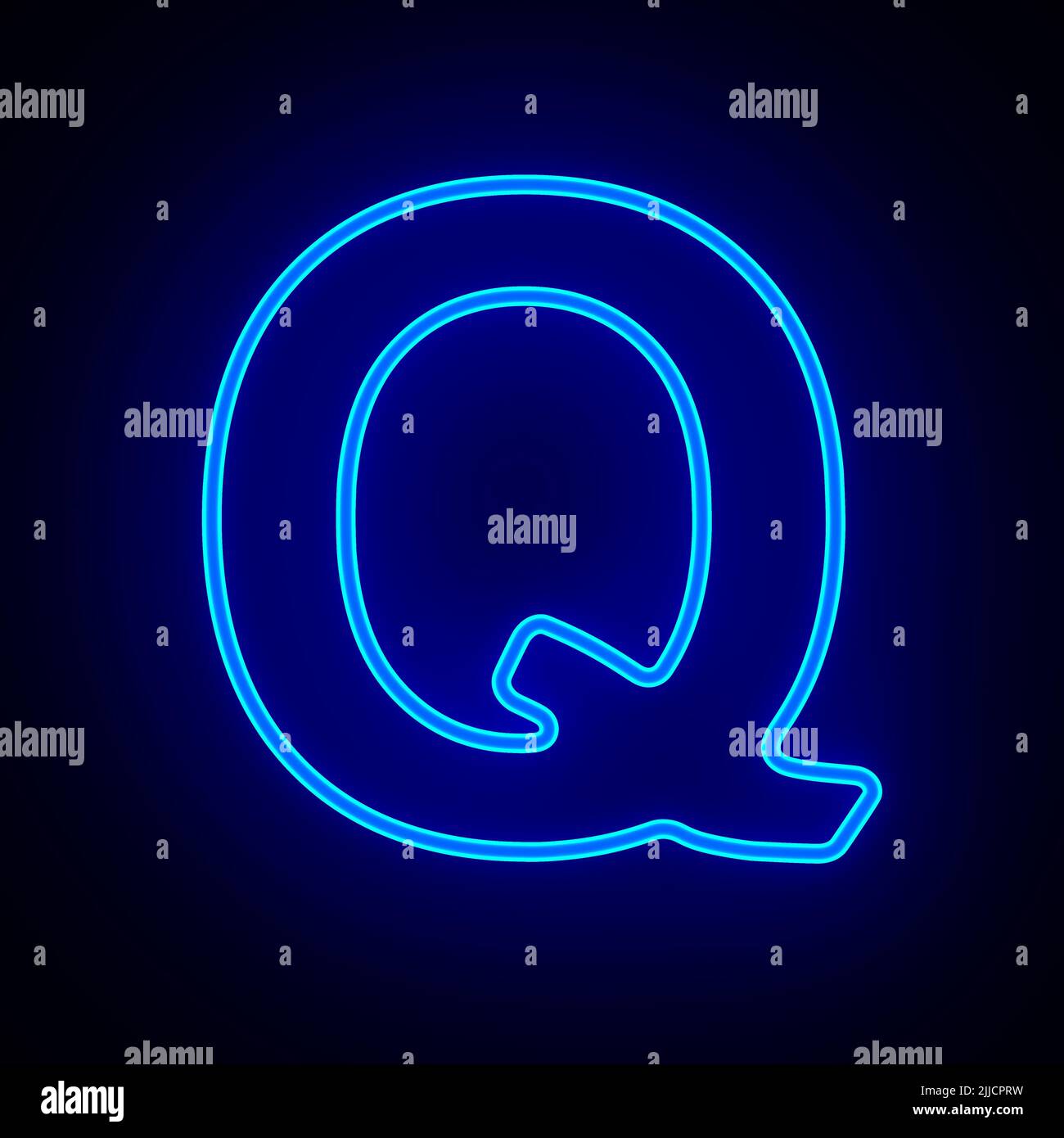 Character Q on dark background. 3D illustration Stock Photo - Alamy
