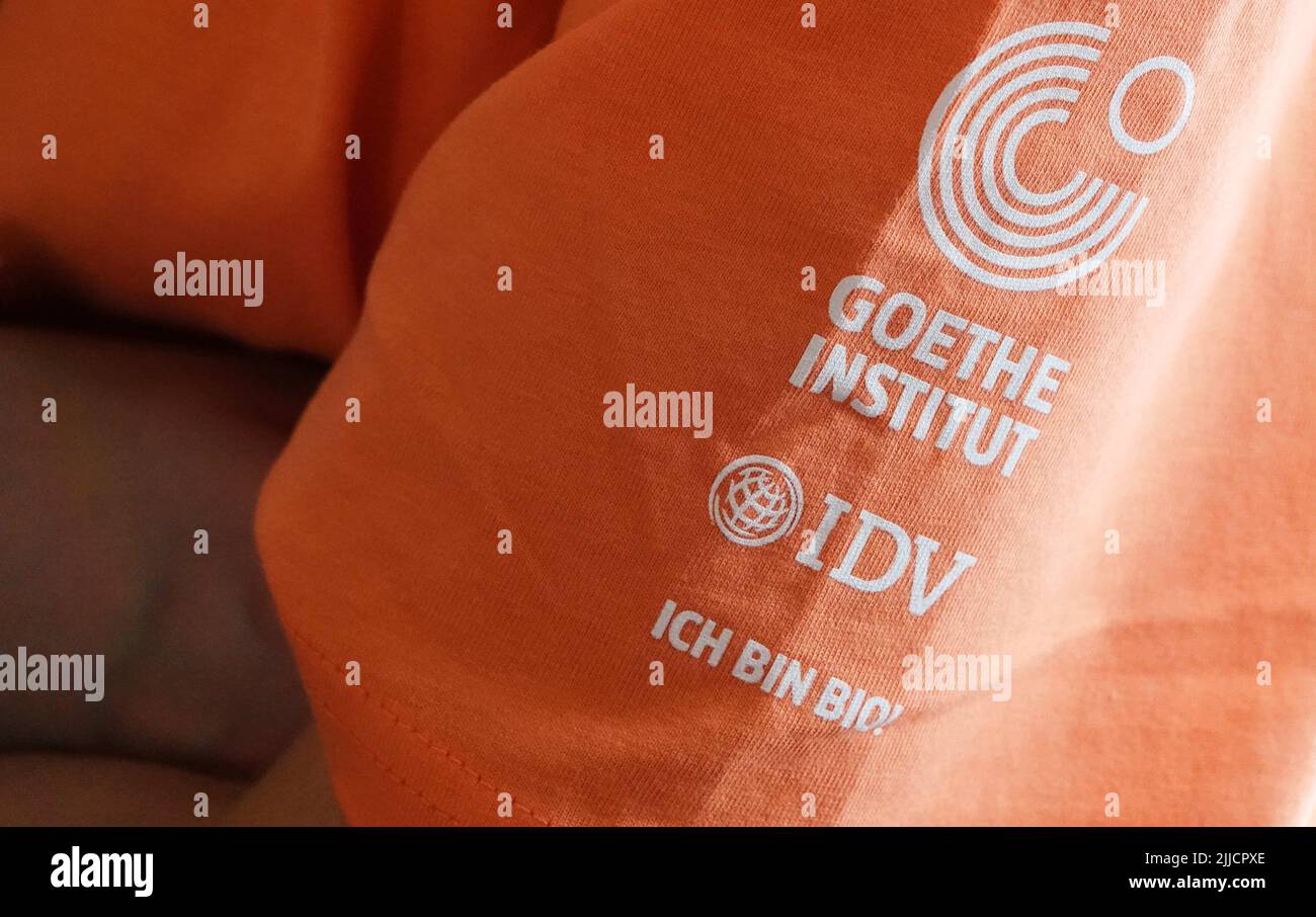 Hamburg, Germany. 25th July, 2022. The T-shirt of a participant in the ...