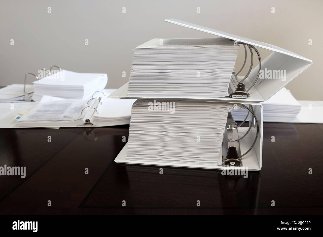 Binders on desk for office work business education organized paperwork ...