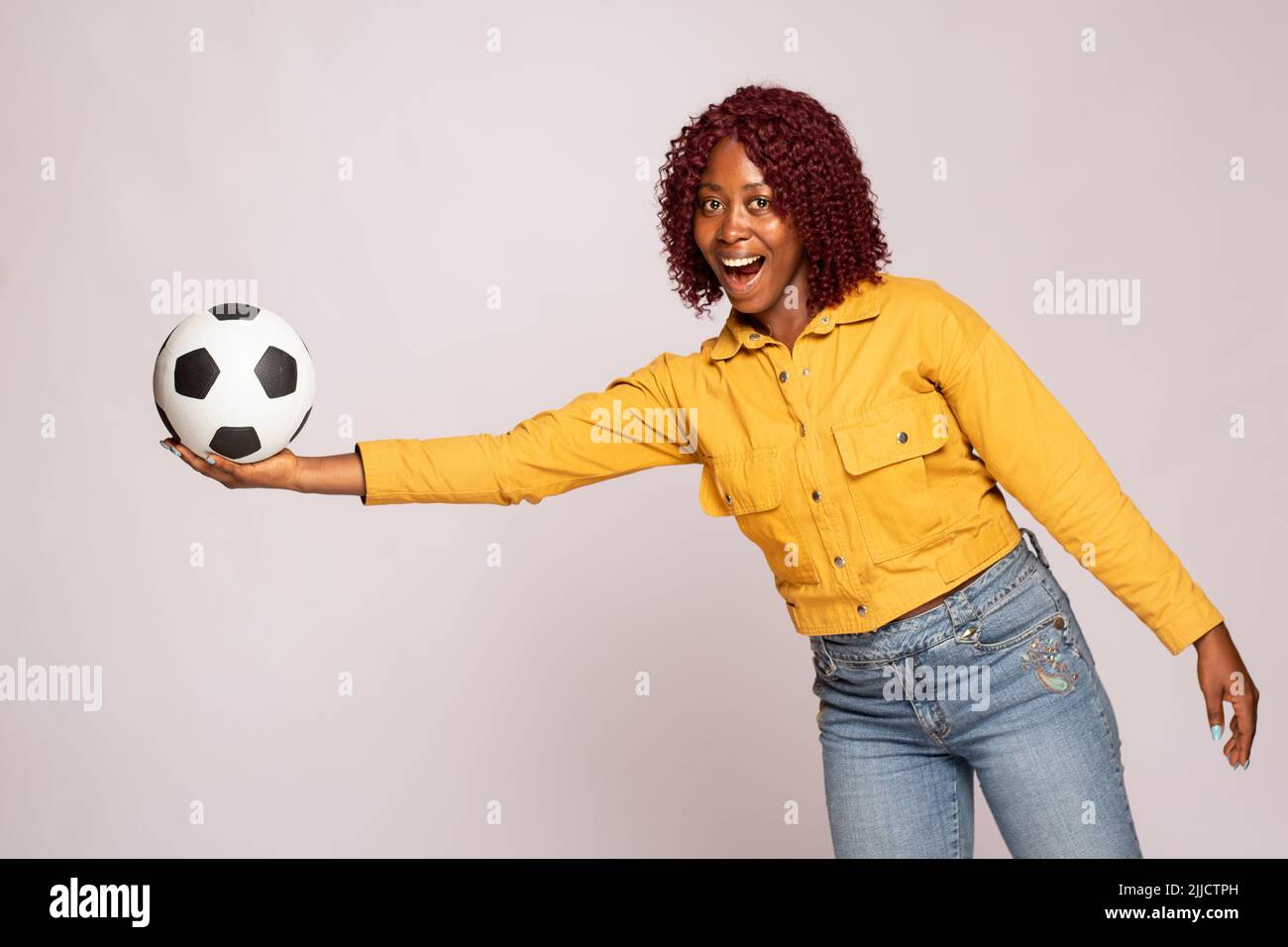 Black female supporter hi-res stock photography and images - Alamy