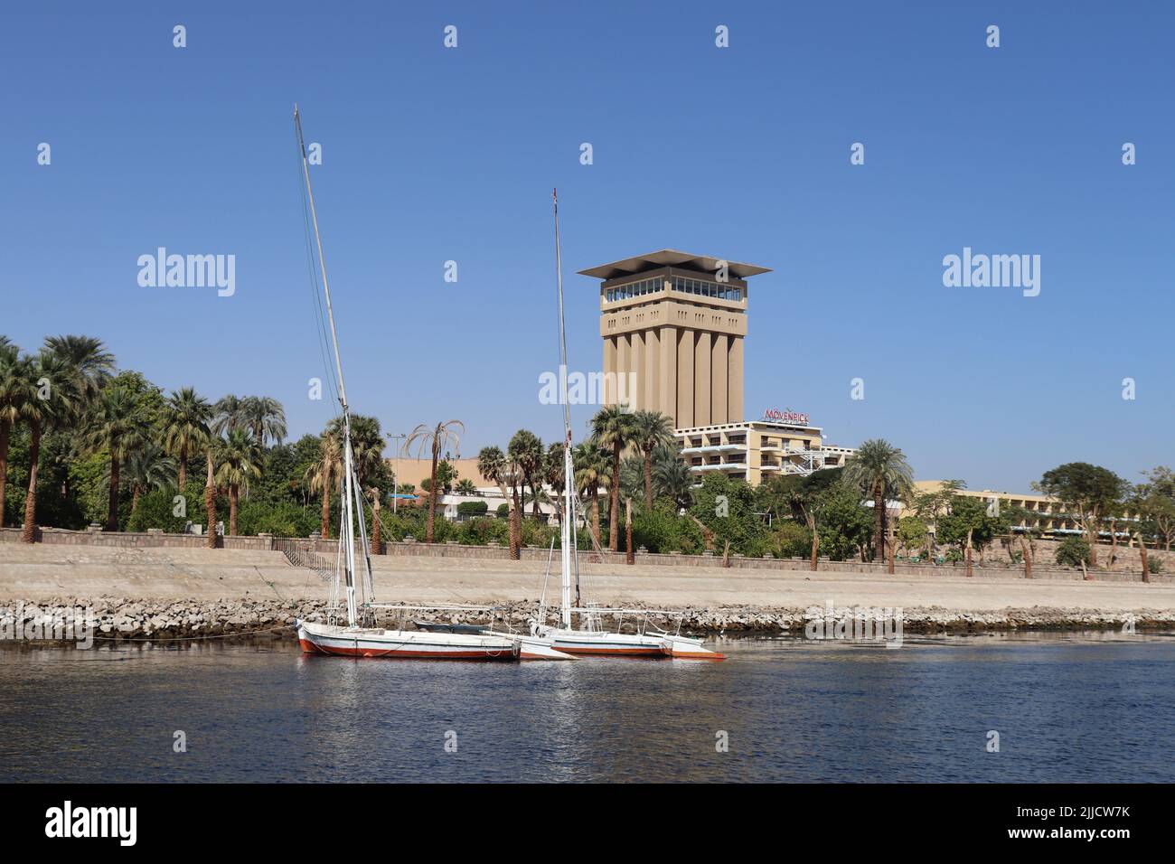 hotel on elephantine island in Aswan city, Egypt Stock Photo - Alamy