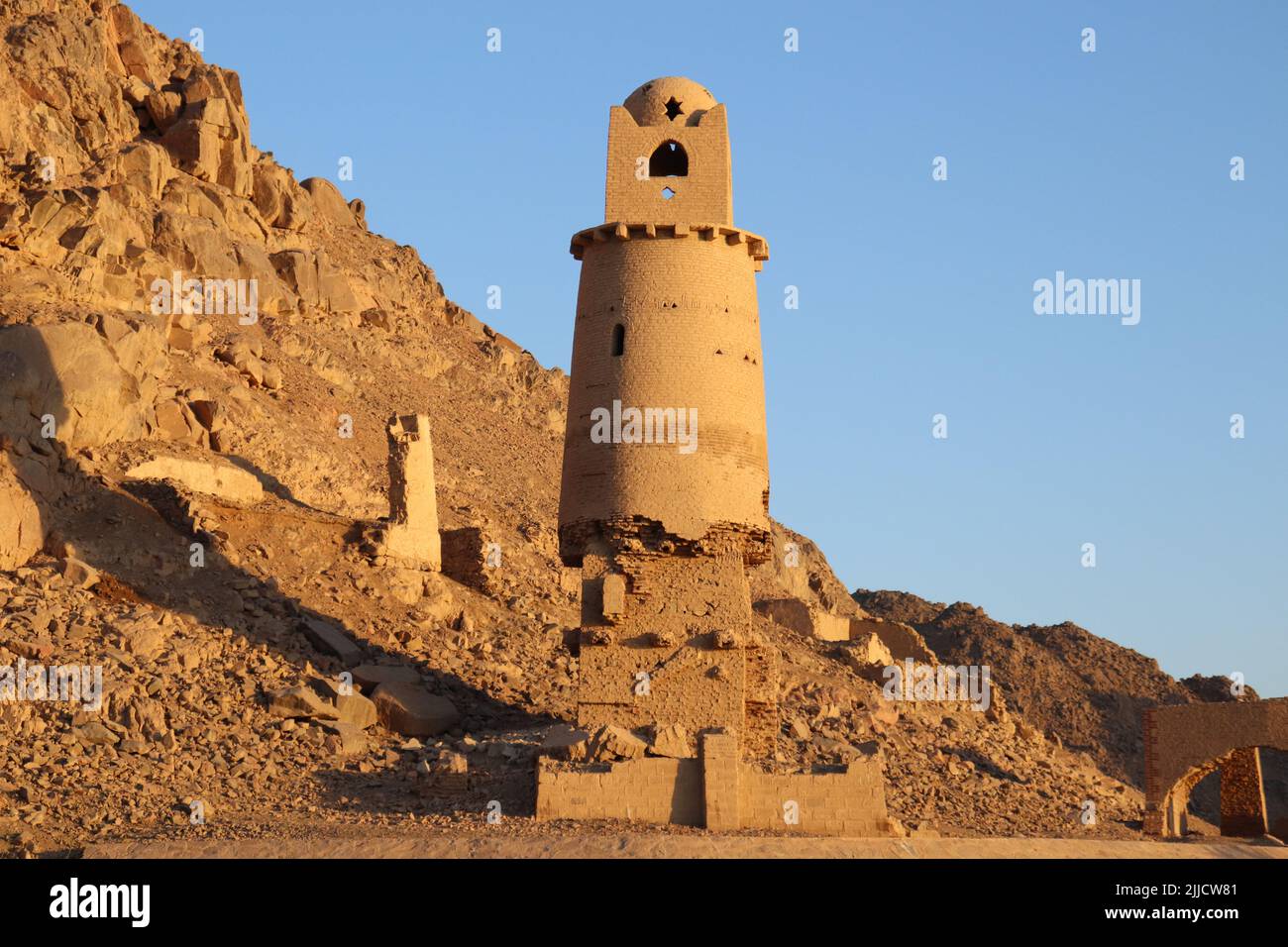 ancient watch tower (Belal minaret) in Aswan, Egypt Stock Photo - Alamy