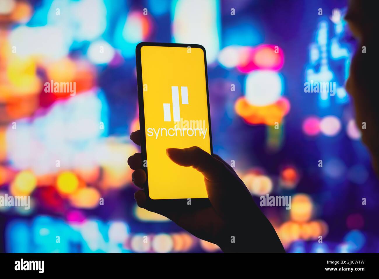 In this photo illustration, the Synchrony Financial logo is displayed ...