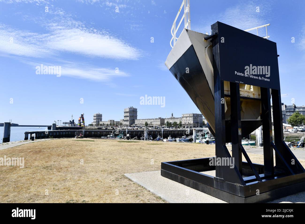 Bow of Le France Ocean Liner - Le Havre - Seine Maritime - Normandie ...