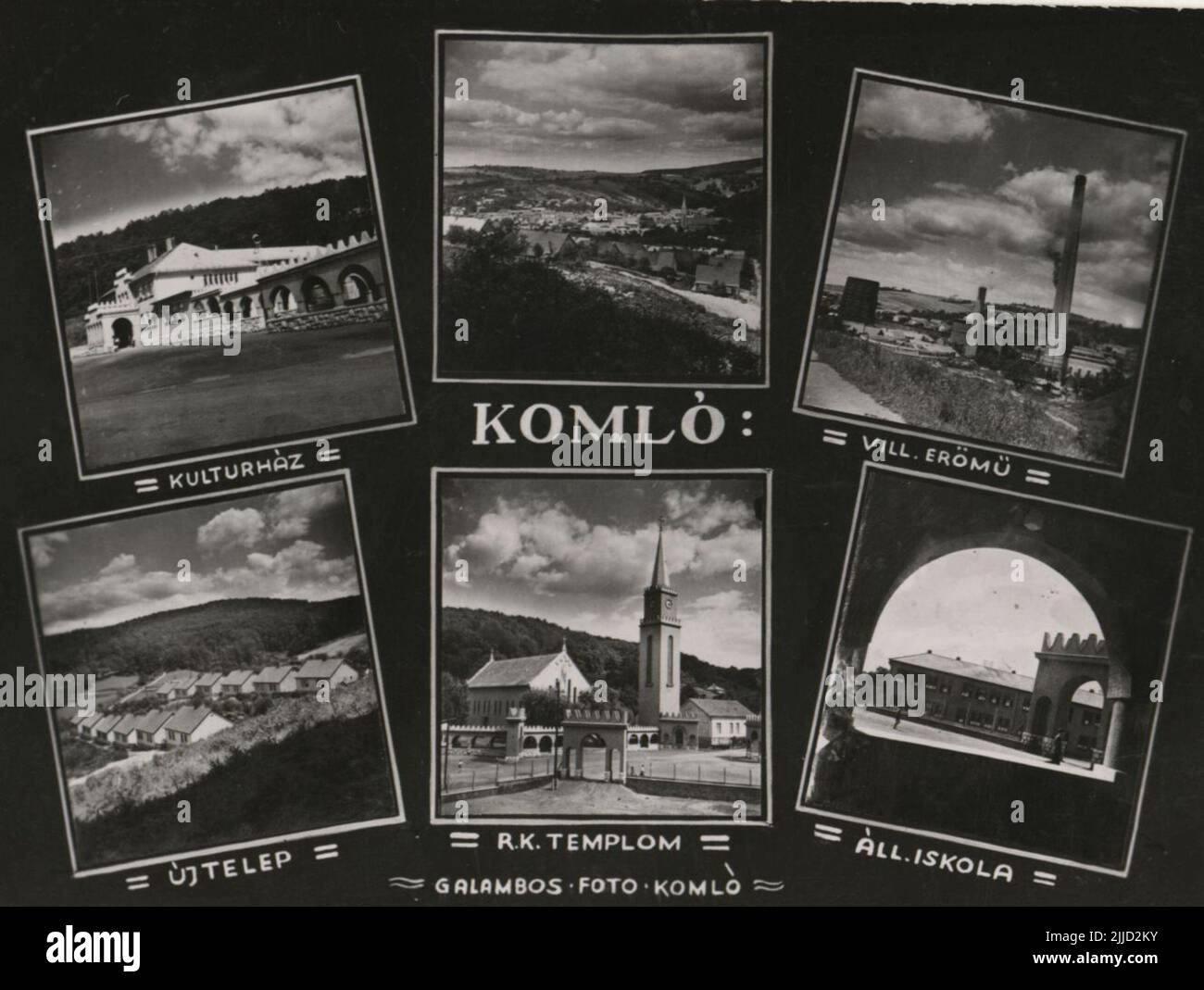 Komló. Picture postcards about Komló, postcards are from the 1940s. The ...