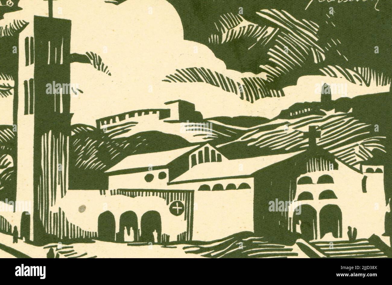 Linoleum section of the Pauline Church. The Paulite church was designed ...