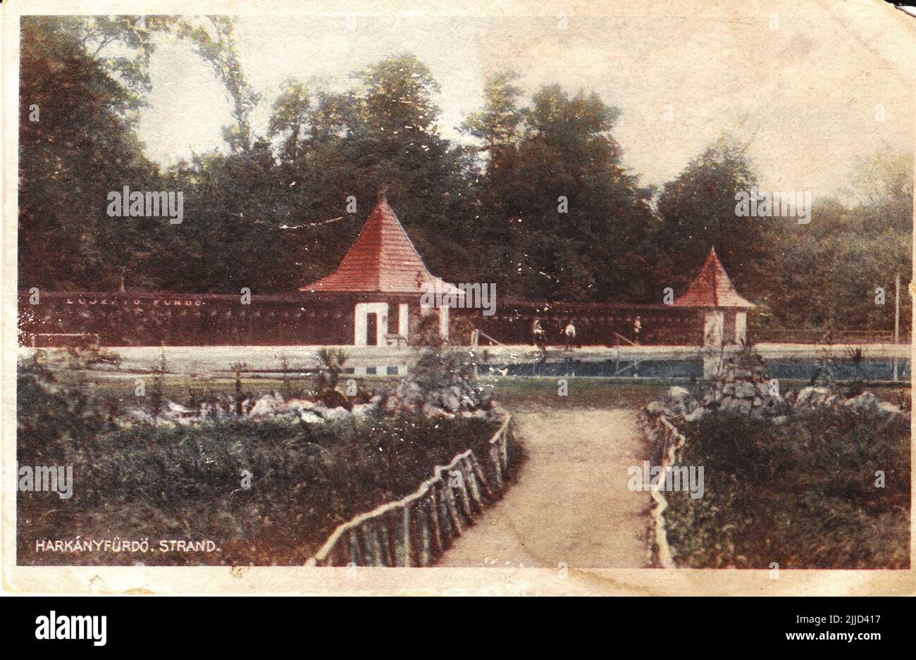 Harkány Bath. Beach.. Picture postcards of the thermal spa of Harkány ...