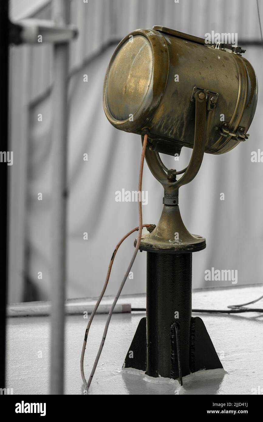 A searchlight on the tugboat Danielle Stock Photo - Alamy