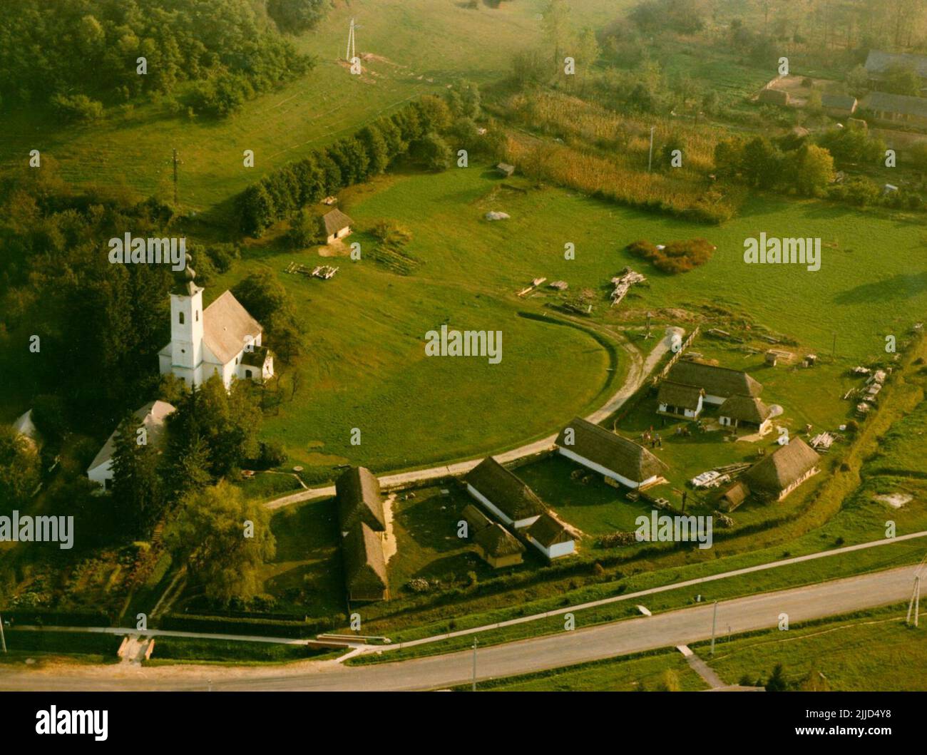 Senna village. Aerial photos of Szenna village museum. (2 photos ...