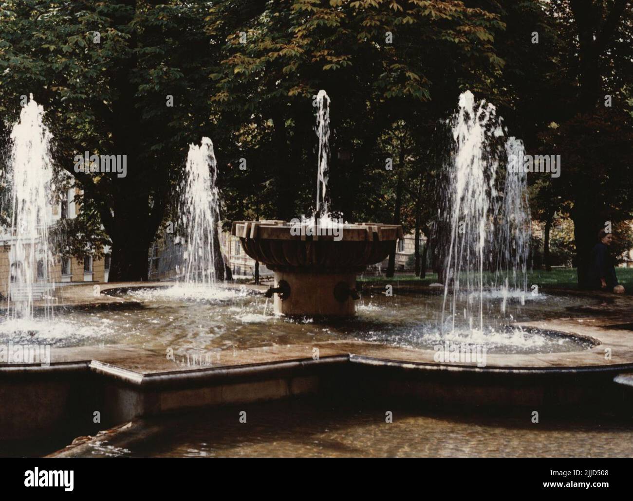 St. Stephen's Square fountain. Fountain of Szent István Square in Pécs ...