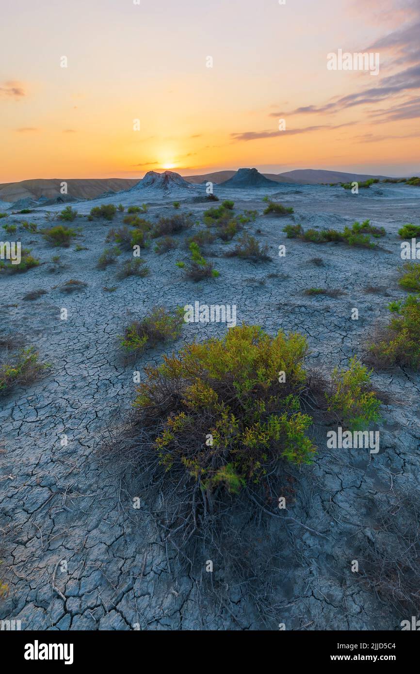 Mud volcanoes in the mountains of Gobustan Stock Photo - Alamy