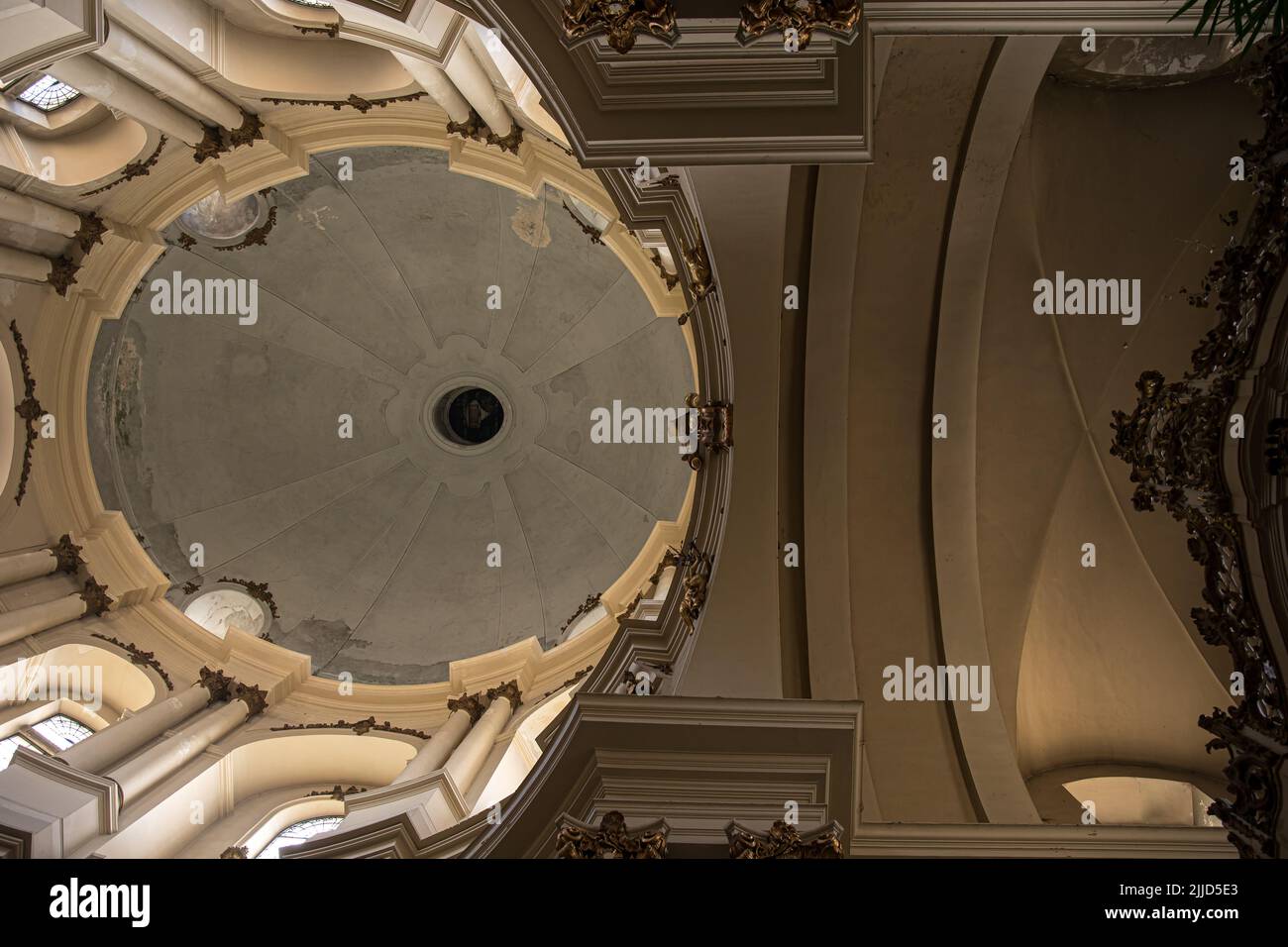 The interior of the church with gold molding, inside view Stock Photo ...