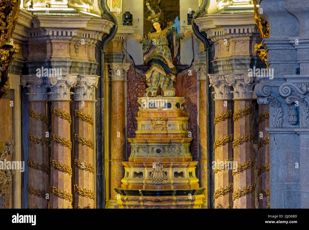 Interior view of Igreja dos Clerigos a Baroque 18th century church ...