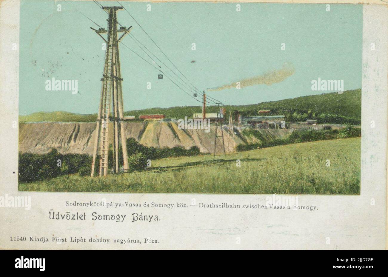 Greetings Somogy Mine. Cableway between Somogy and Vasas. The Local ...