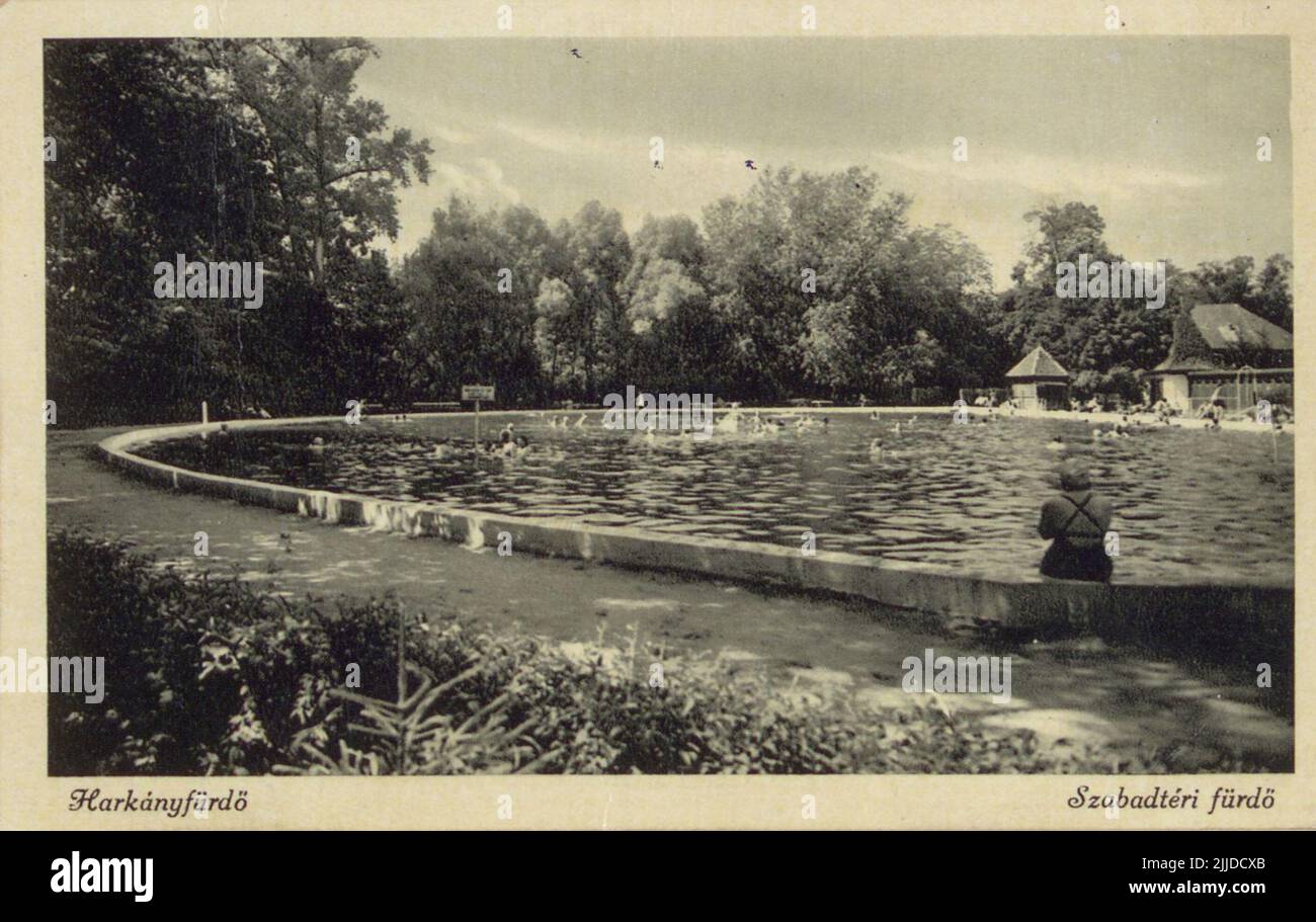 Harkány bath. Picture postcard of the thermal spa of Harkány. The Local ...