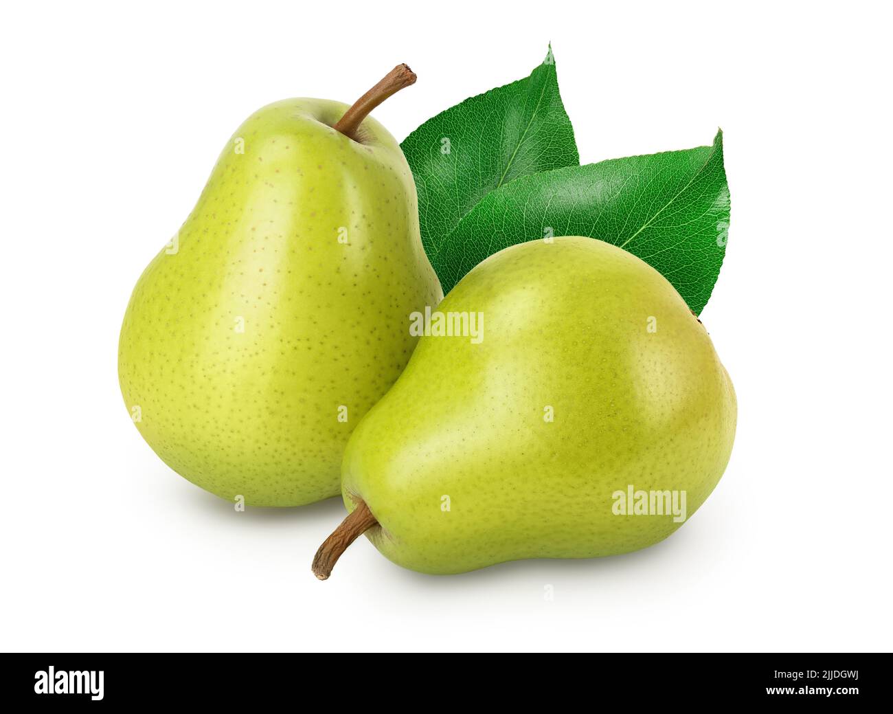 Green pear fruit isolated on white background with full depth of field ...