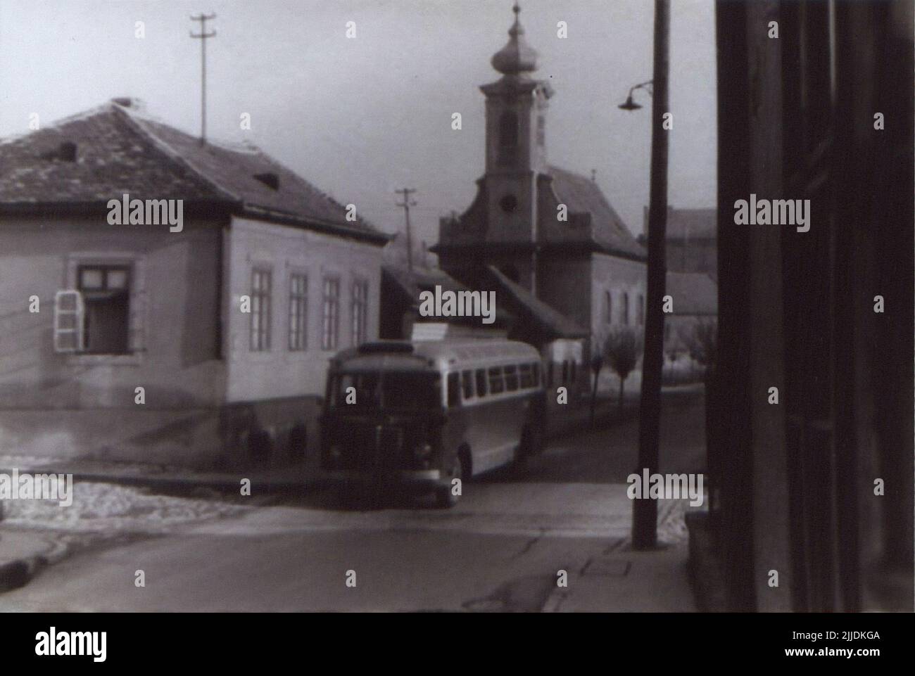 Pécs Street by bus. Bus in a street of Pécs. The Local History ...