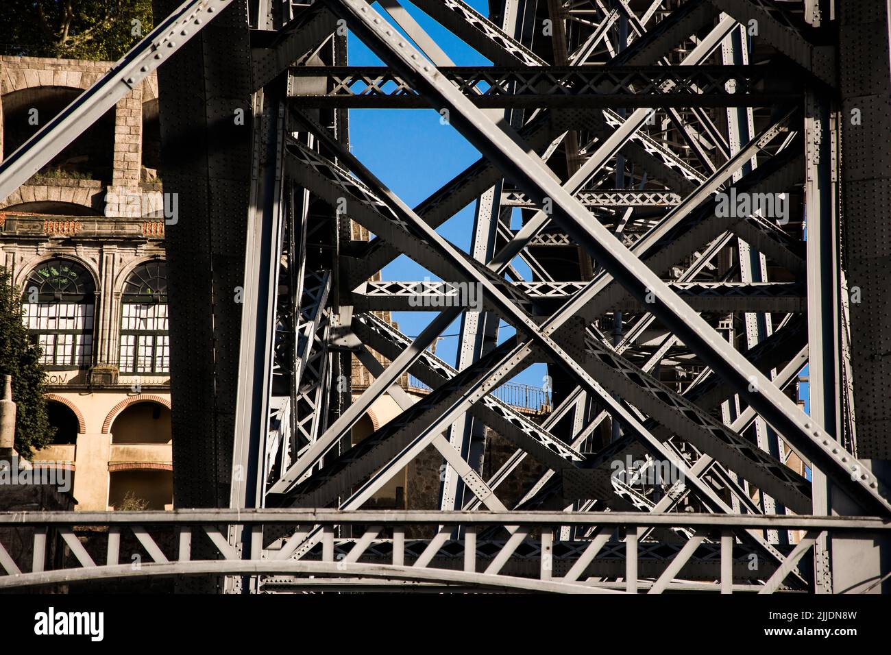 The Dom Luis also known as the Eiffel bridge detail in Porto, Portugal ...