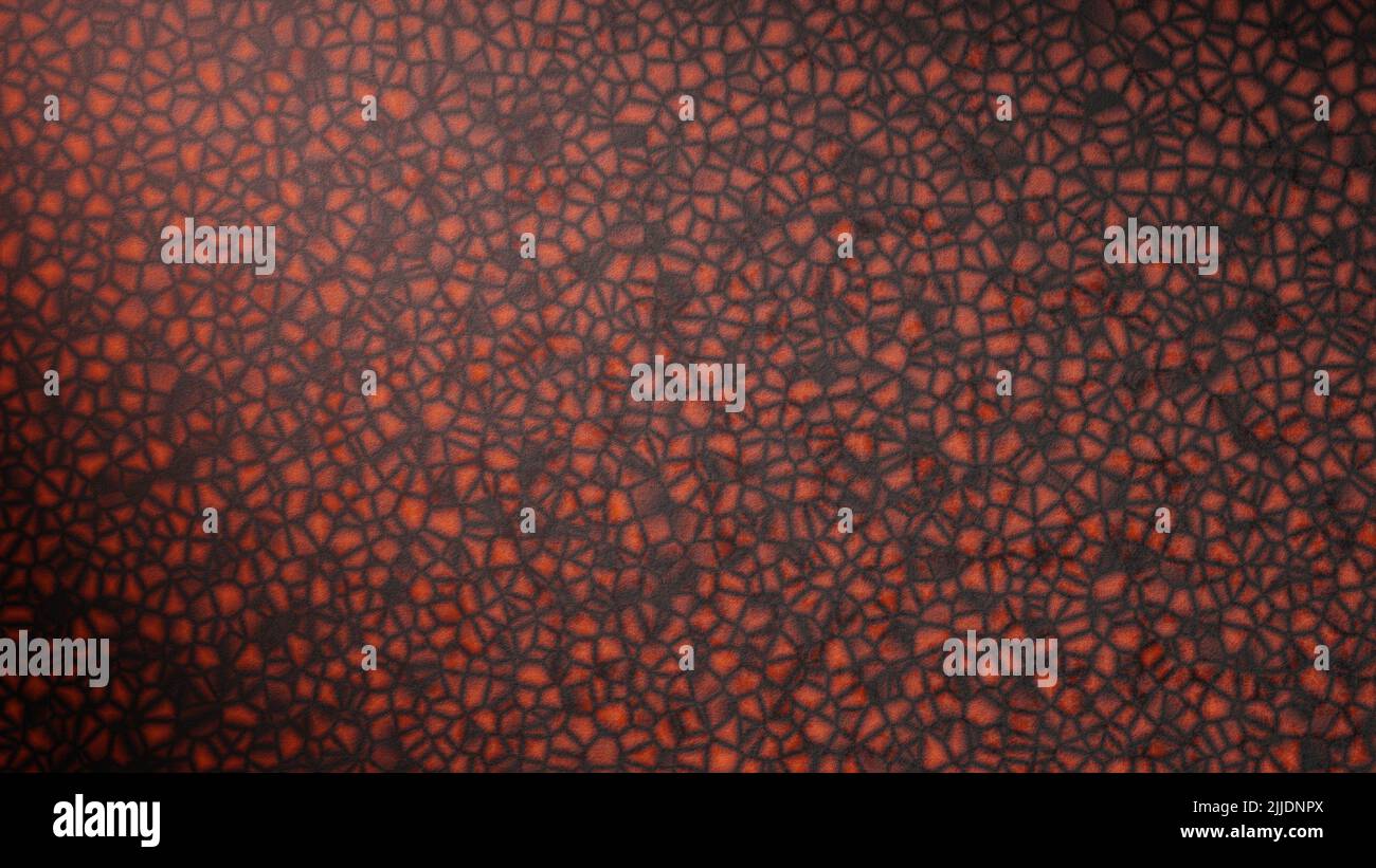 3D rendering. Orange texture with polygon pattern. Geometric shapes ...