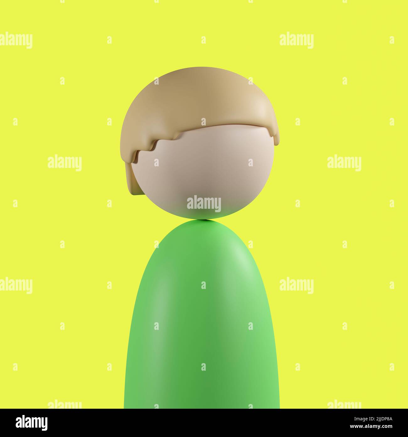 3D rendered illustration of cartoon people character close up portrait ...