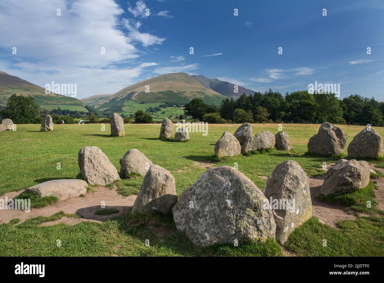 The Neolithic Castlerigg Stone Circle near Keswick in the Lake District ...
