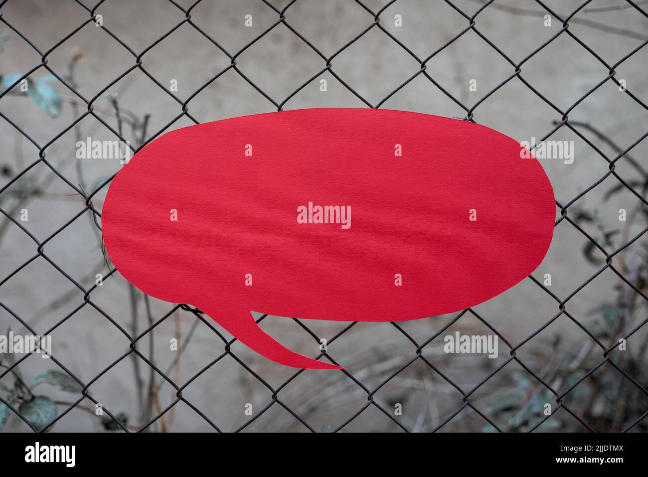 Speech Bubble With Important Information Placed In Front Of Net Stock ...