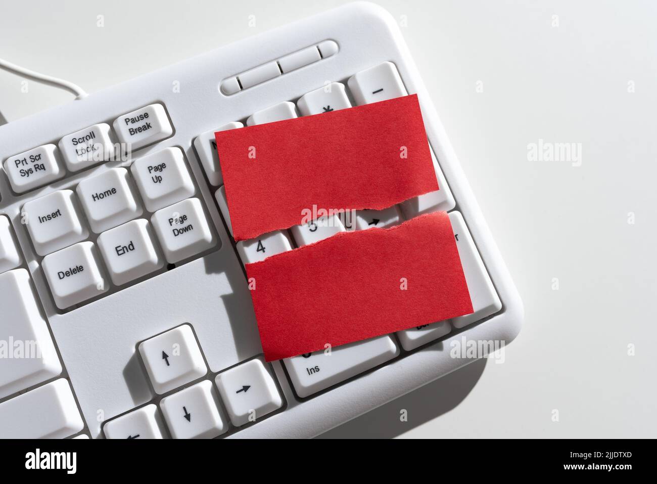 Ripped Sticky Note With Important Messages Over Keyboard On Desk Stock ...